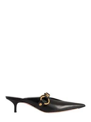 Balenciaga Leather Mule Pump With Kitten Heel