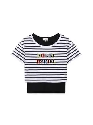 Sonia Rykiel Paris Layered Striped T-shirt With Embroidered Logo