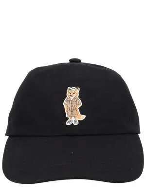 Maison Kitsuné Stylish Cotton Hat For - Black