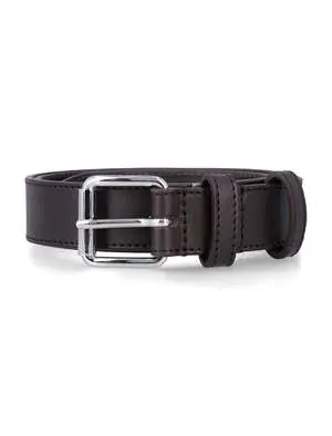 Comme Des Garçons Leather Belt With Rectangular Buckle