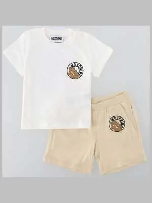 Moschino Mini T-shirt And Shorts Set For Little Trendsetters - Multicolour