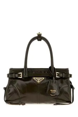 Prada Mini Leather Bonnie Handbag With Adjustable Shoulder Strap