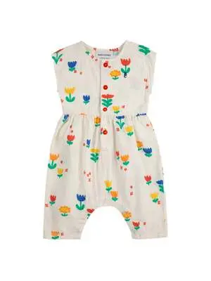 BOBO CHOSES Floral Print Mini Jumpsuit - Ivory