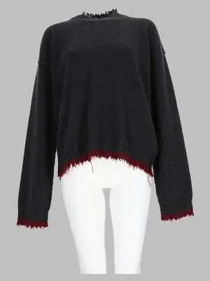 UMA WANG 100% Cashmere Distressed Knit Top