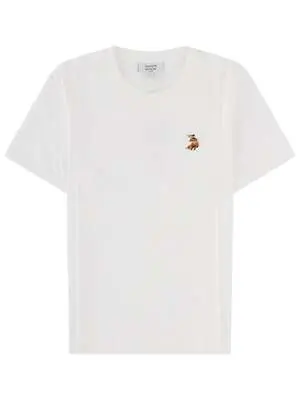 Maison Kitsuné Organic Cotton Embroidered Fox T-shirt - White