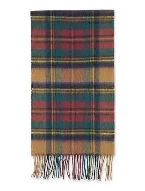 Barbour Plaid Wool-cashmere Scarf - Beige Check