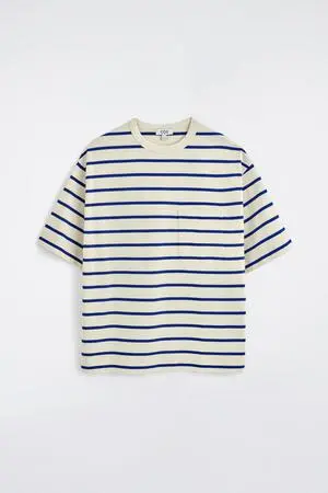 Cos Oversized Pocket-detail T-shirt - Blue/white