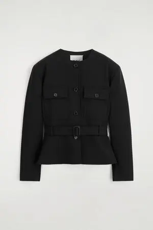 Cos Belted Peplum Jacket - Black