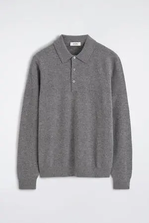Cos Cashmere Polo Sweater - Gray