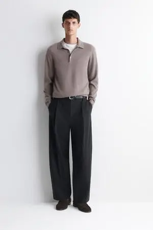 Cos Cashmere Polo Sweater - Gray