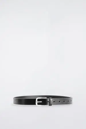 Cos Square-buckle Leather Belt - Black