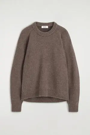Cos Rounded Cashmere Crew-neck Jumper Brown