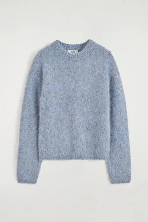 Cos Two-tone Brushed-cashmere Sweater - Blue