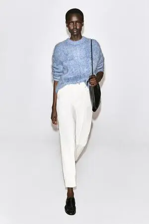 Cos Two-tone Brushed-cashmere Sweater