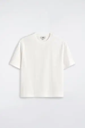Cos Ribbed Jersey T-shirt - White