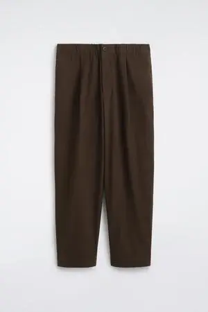Cos Pleated Relaxed-fit Barrel-leg Pants - Brown