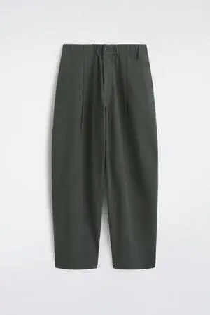 Cos Pleated Relaxed-fit Barrel-leg Pants - Green