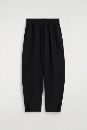 Cos Paneled Elasticated Barrel-leg Pants - Black