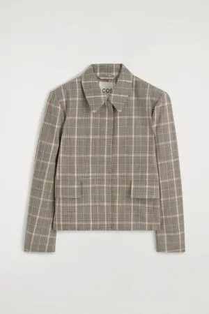 Cos Checked Wool Jacket - Beige