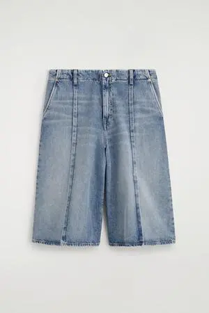 Cos Pintucked Denim Culottes - Blue