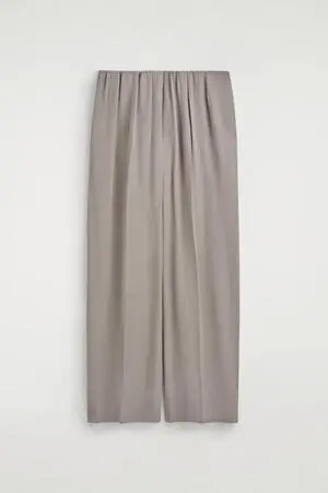 Cos Elasticated Twill Straight-leg Pants - Pink