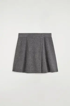 Cos Merino Wool Mini Wrap Skirt - Gray