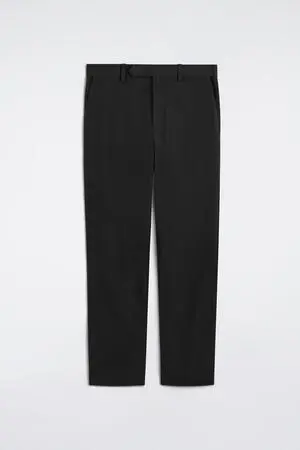Cos Cotton-blend Slim-fit Straight-leg Pants - Black