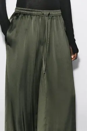 Cos Pleated Satin Drawstring Pants