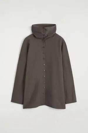 Cos Fluid Mock-neck Blouse - Gray