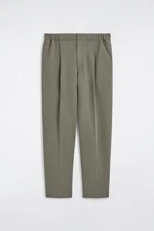 Cos Bonded-twill Regular-fit Straight-leg Pants - Beige