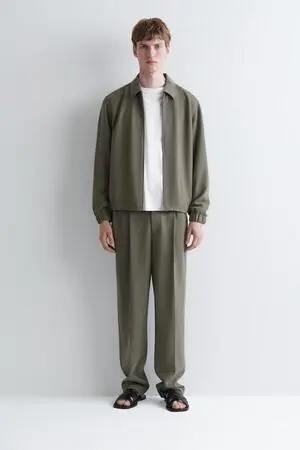Cos Bonded-twill Regular-fit Straight-leg Pants