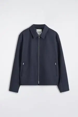 Cos Tailored Wool Zip-up Jacket - Blue
