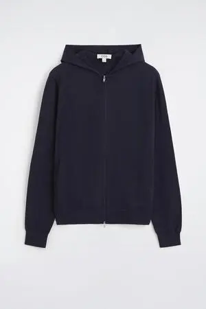 Cos Merino Wool Zip-up Hoodie - Navy