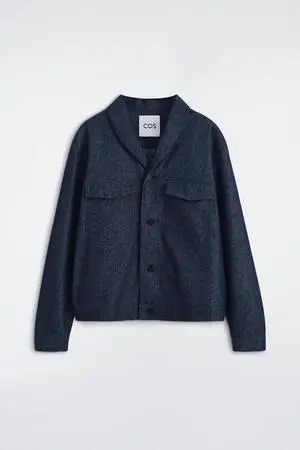 Cos Shawl-collar Denim-effect Shirt Jacket - Indigo
