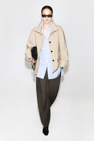 Cos Cotton-twill Mock-neck Jacket - Light Beige