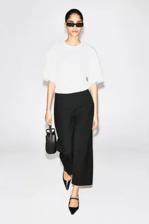 Cos Double-faced Barrel-leg Pants - Black