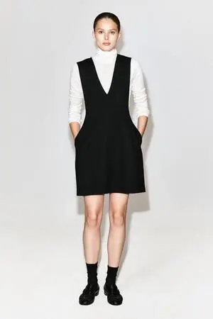 Cos Boiled Wool-blend Mini Pinafore Dress