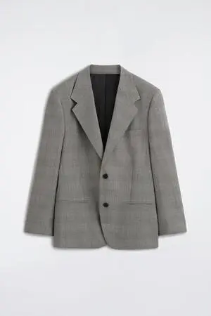 Cos Checked Textured-wool Blazer - Beige