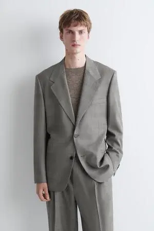 Cos Checked Textured-wool Blazer