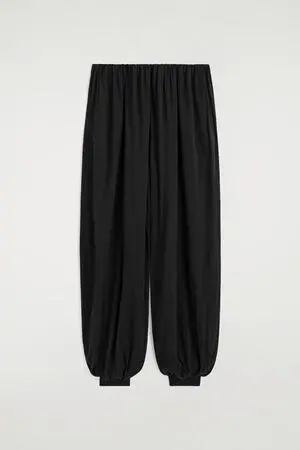Cos Gathered Jersey Balloon Pants - Black