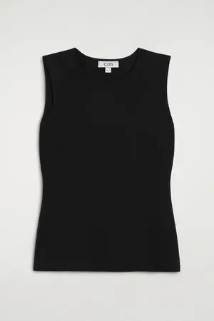 Cos Crepe Tank Top - Black