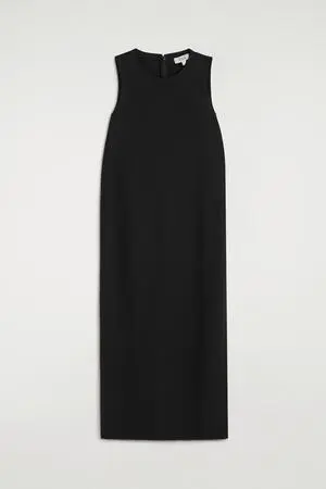 Cos Sleeveless Crepe Midi Dress - Black