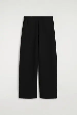 Cos Crepe-jersey Wide-leg Pants - Black
