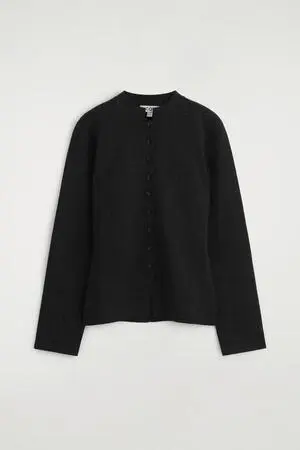 Cos Merino Wool-blend Cardigan - Black
