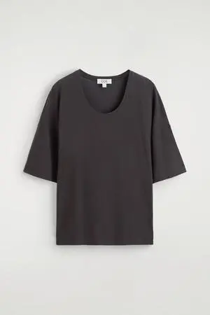 Cos Fluid Modal Scoop-neck T-shirt - Brown