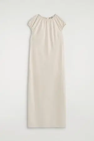 Cos Gathered Satin Midi Dress