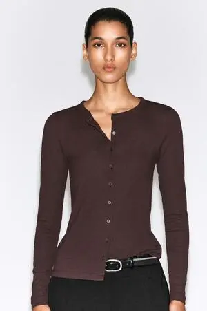 Cos Jersey Cardigan Top - Red