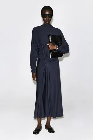 Cos Draped Twist-detail Midi Dress