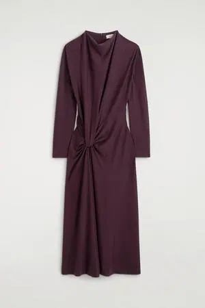 Cos Draped Twist-detail Midi Dress - Red
