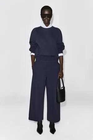 Cos Cotton Barrel-leg Joggers - Navy